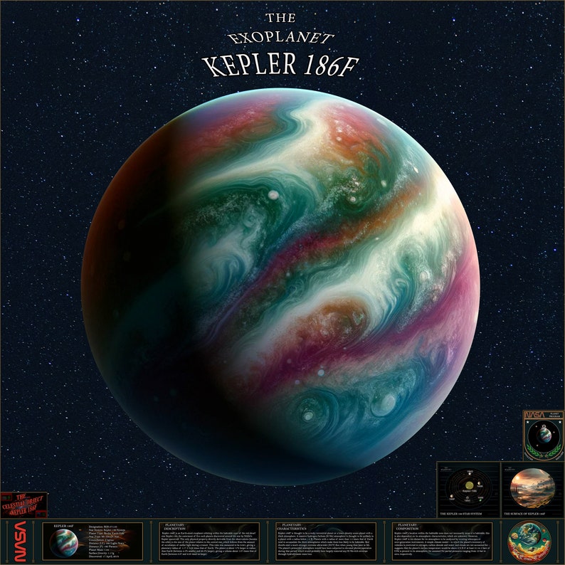 Kepler-186f Exoplanet Poster: NASA Sci-fi Wall Art (digital Download ...