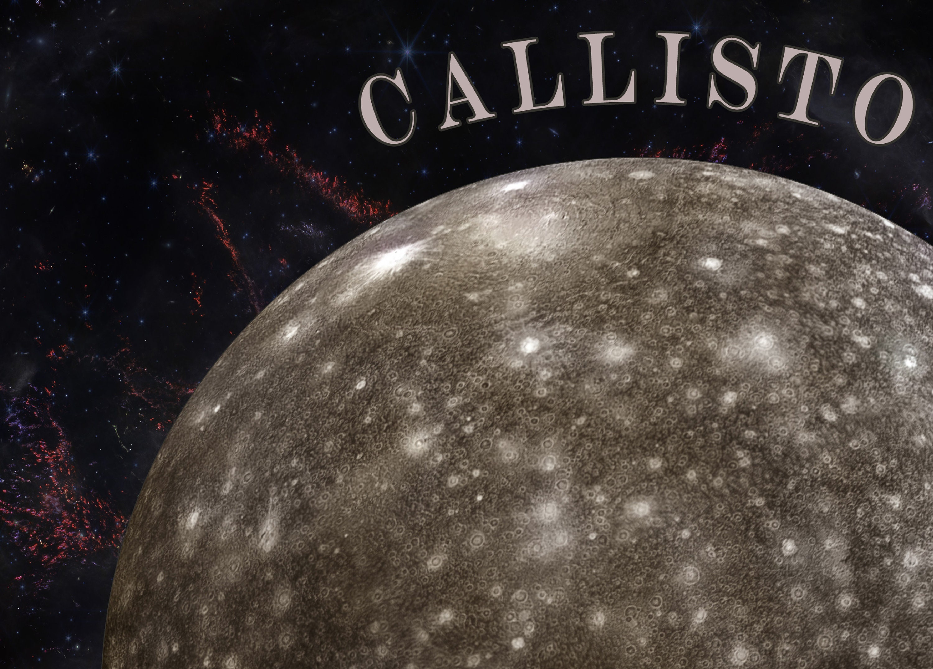 Callisto, Jupiter’s Moon Poster, Outer Space Wall Print, NASA Inspired ...
