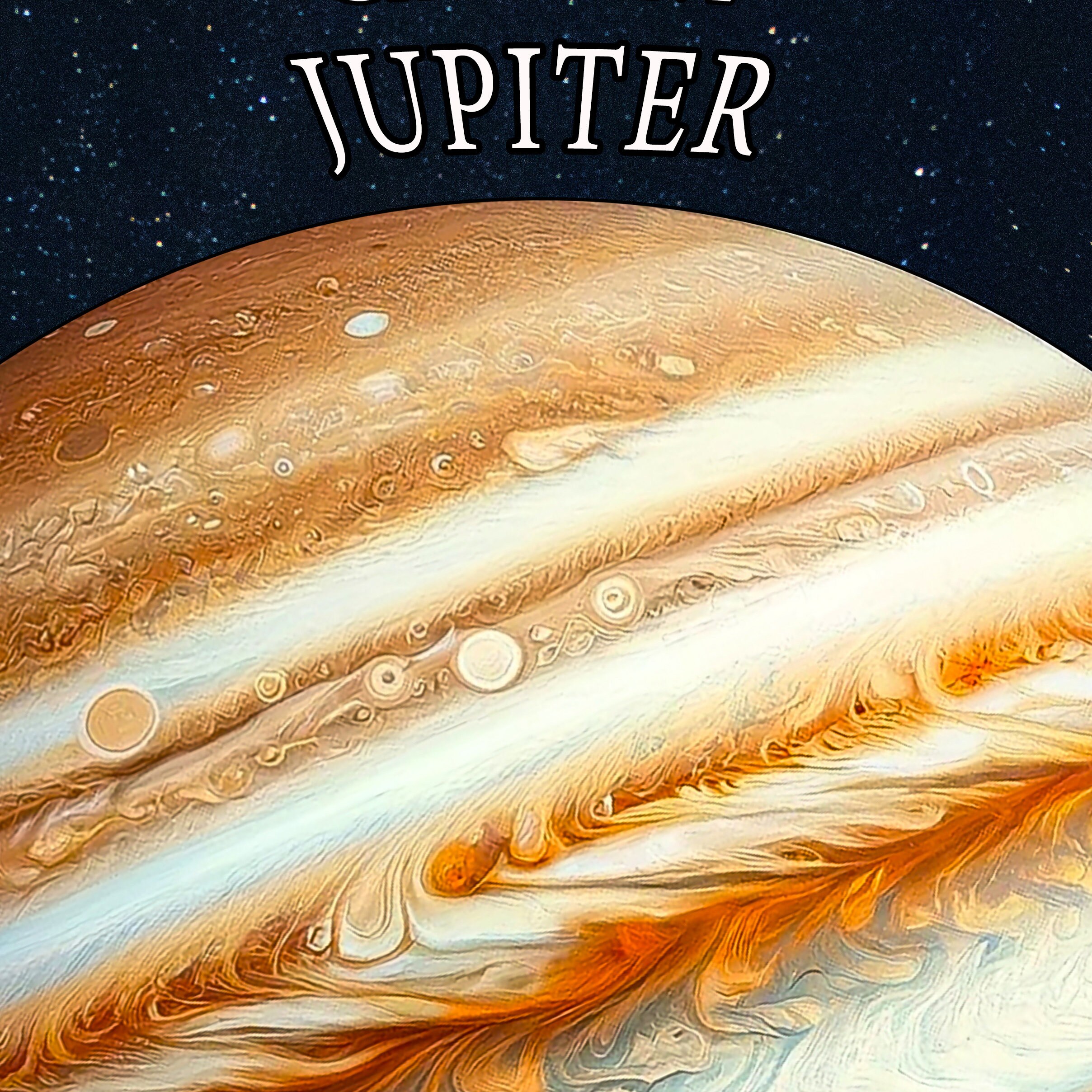 Planet Jupiter Infographic Poster. Sci-fi Wall Art Print, High-quality ...