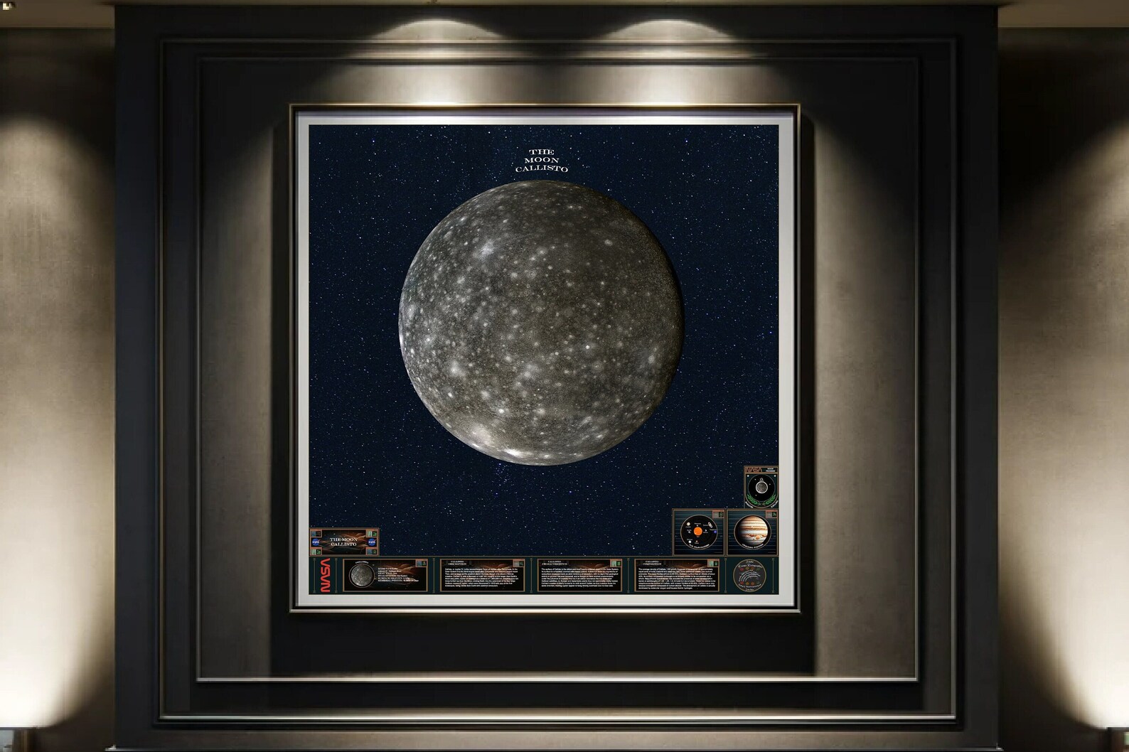 Callisto, Jupiter's Moon Infographic Poster. Sci-fi Wall Art Print ...