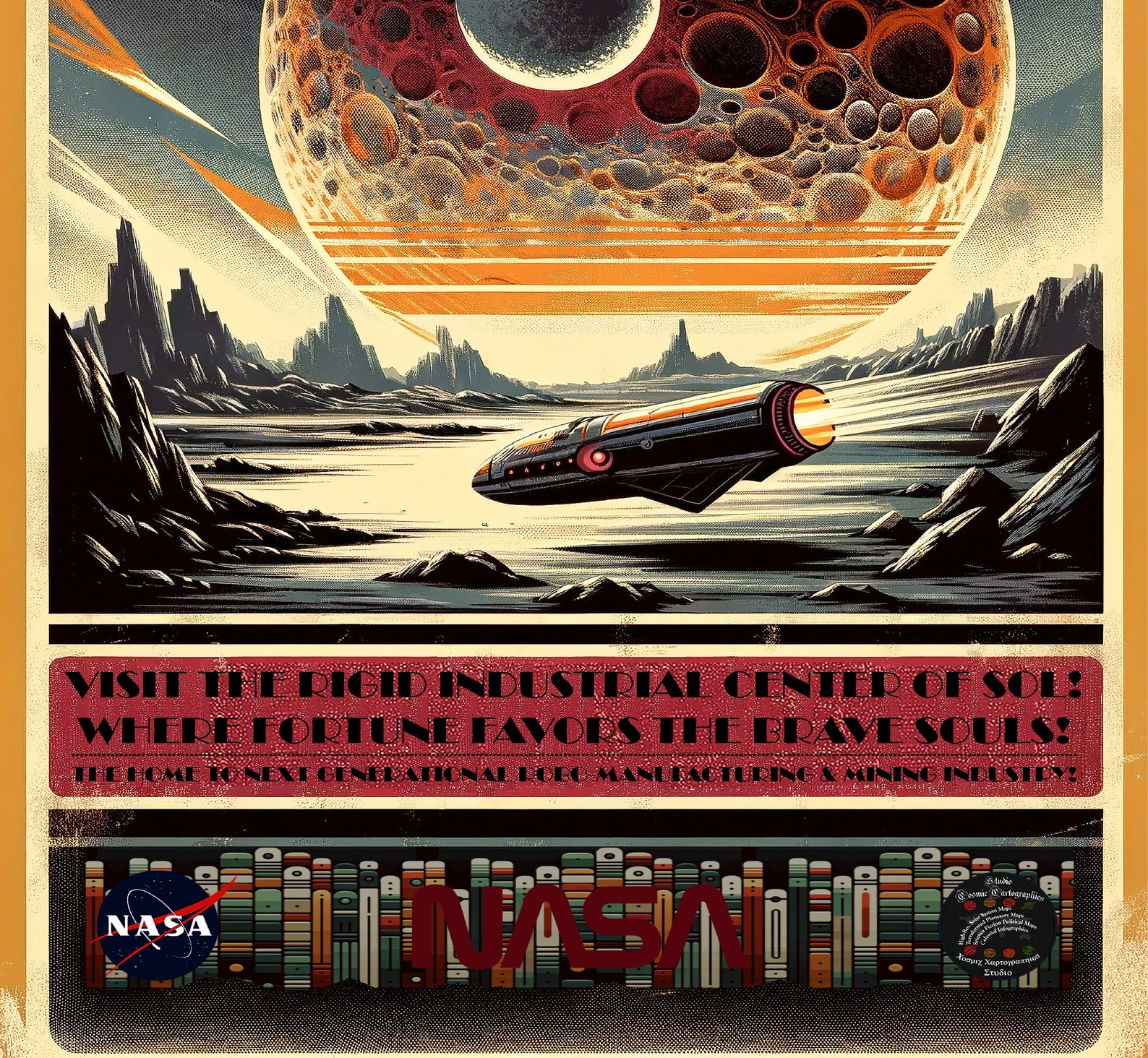 Mercury Retro Travel Poster. Sci-fi NASA Punk Printable Wall Art Decor ...