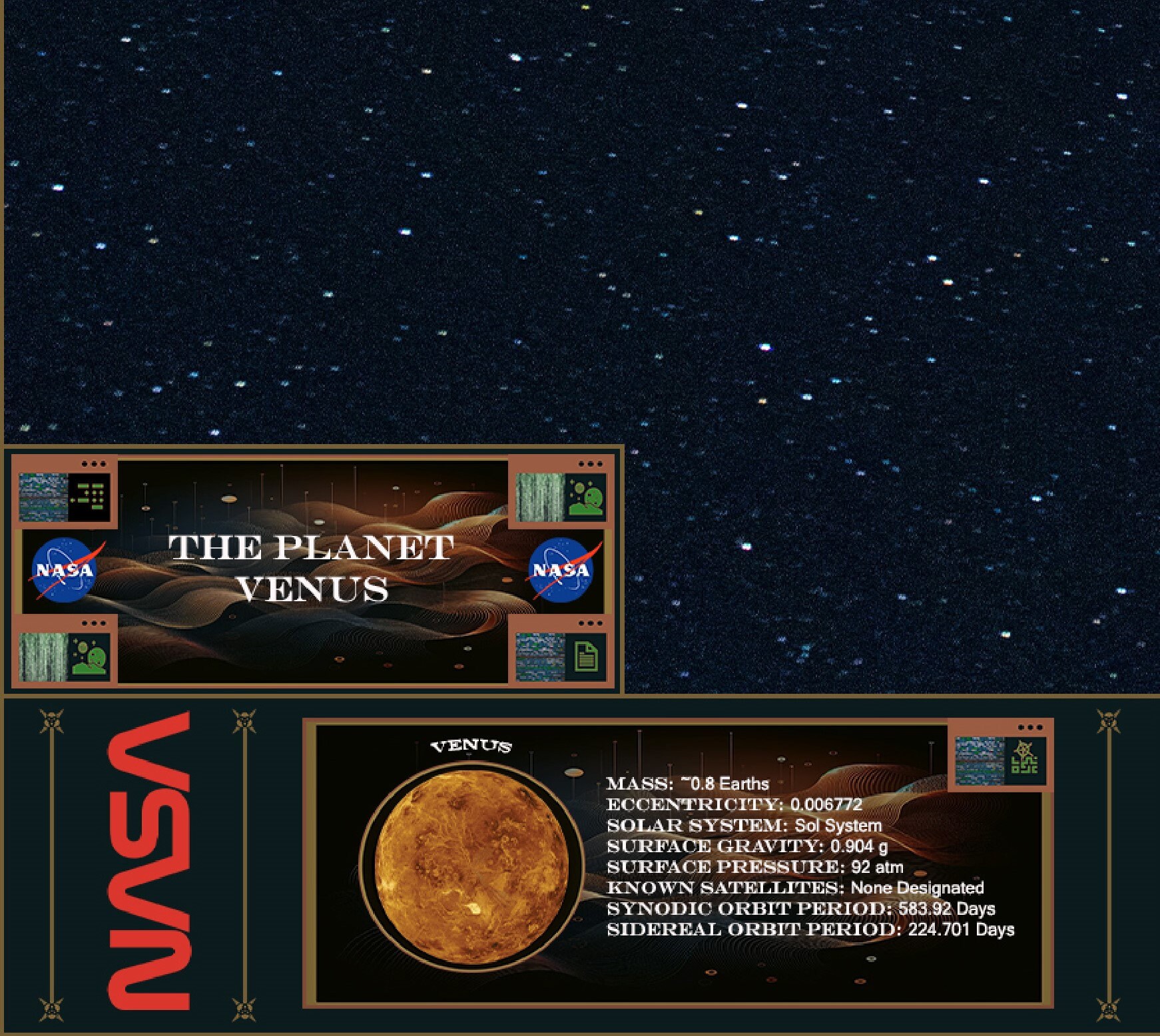 Planet Venus Infographic Poster. Sci-fi Wall Art Print, High-quality ...