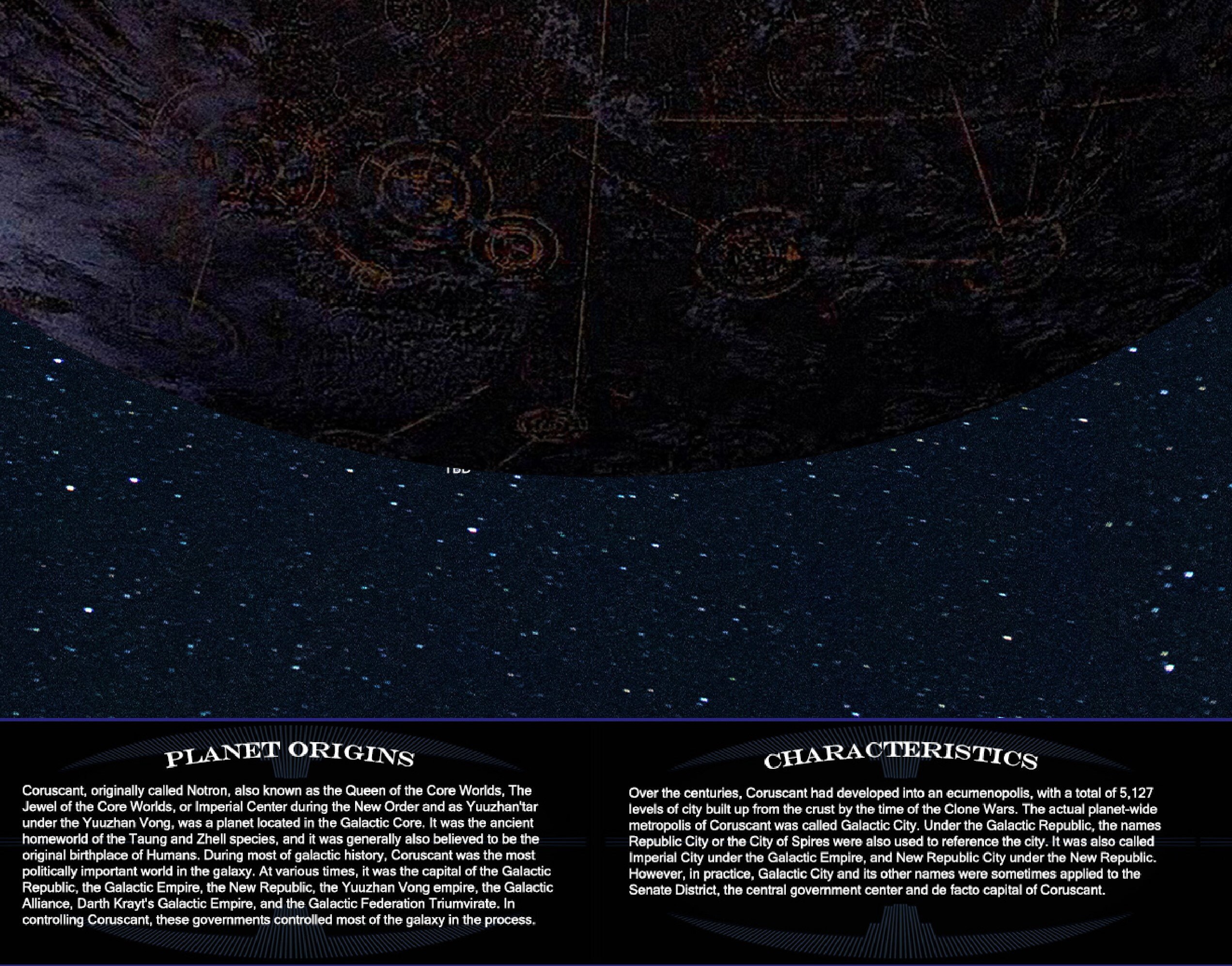Infographic Lore Map of Coruscant. High-quality Sci-fi Infographic Sci ...