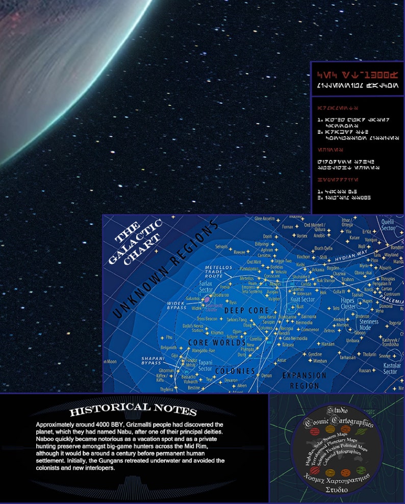 Naboo Infographic Lore Map. High-quality Sci-fi Infographic Sci-fi Map ...