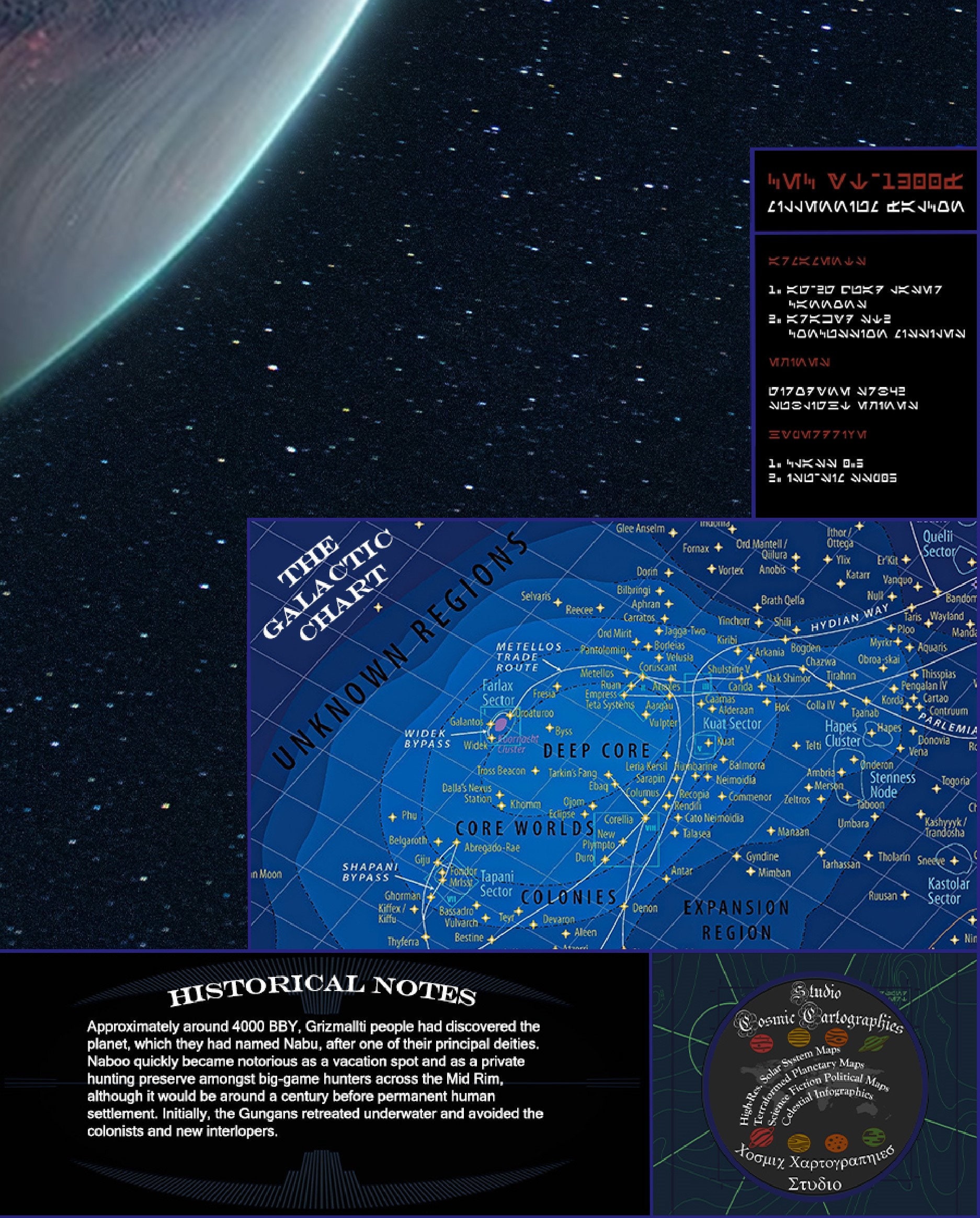 Naboo Infographic Lore Map. High-quality Sci-fi Infographic Sci-fi Map ...