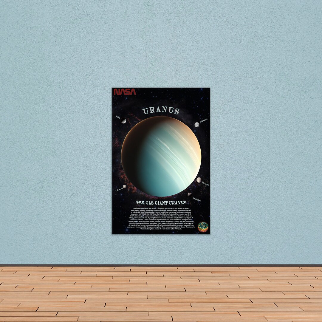 Uranus Poster (outer Space Gas Giant Giclée Fine Print) Nasa-inspired ...