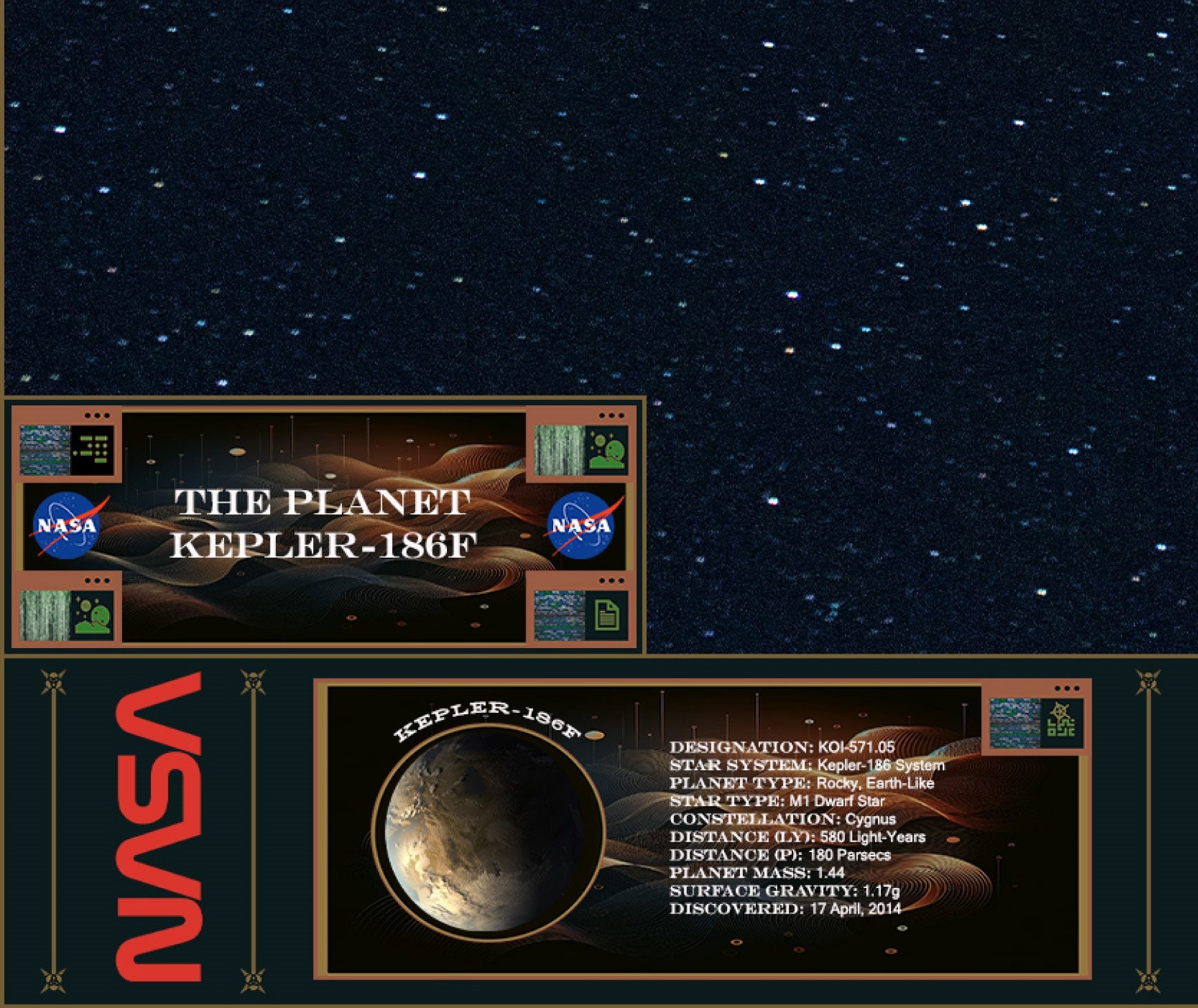 Kepler-186f Exoplanet Infographic Poster. Sci-fi Wall Art Print, High ...