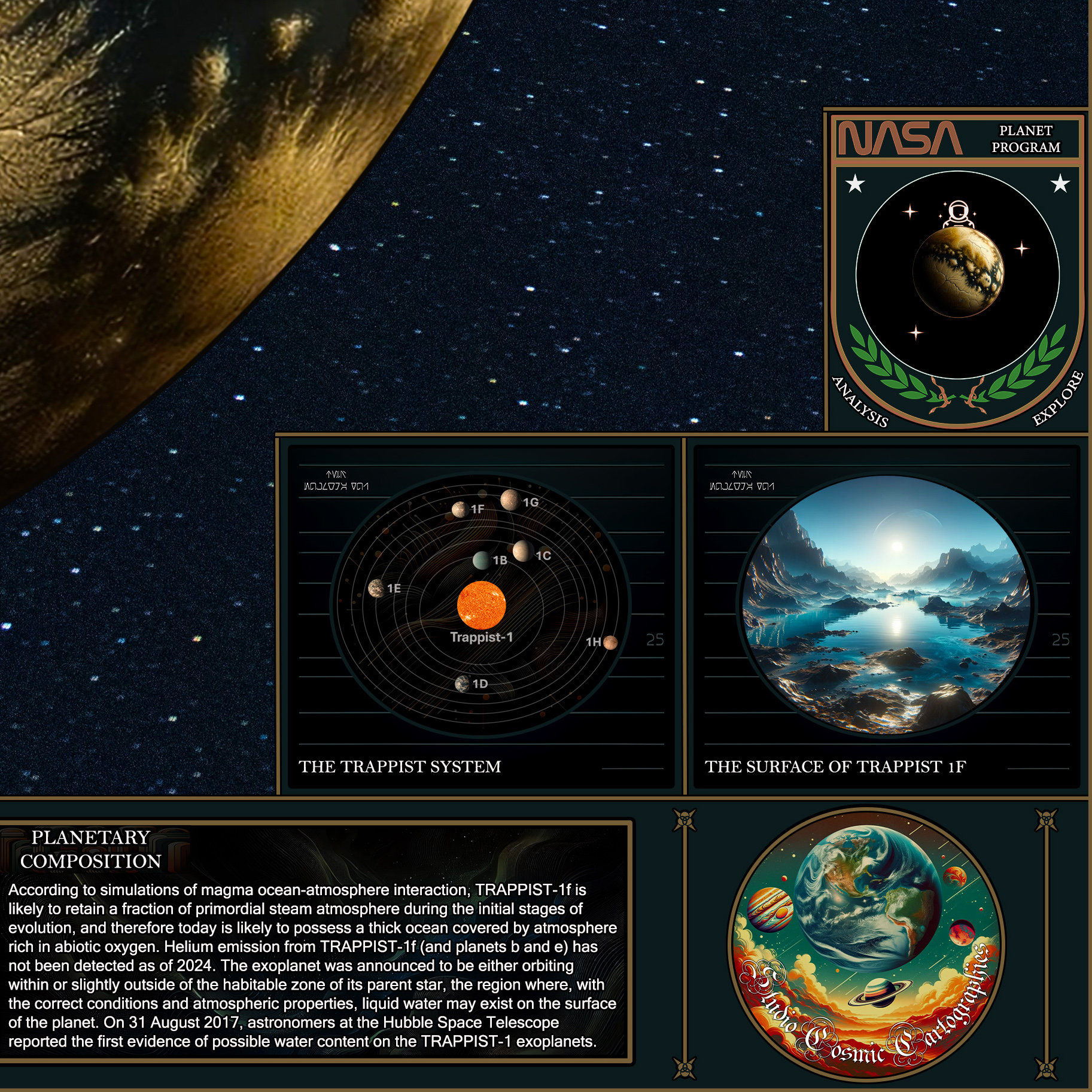 Trappist-1f Exoplanet Infographic Poster. Sci-fi Wall Art Print, High ...