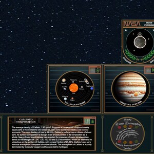 Callisto, Jupiter's Moon Infographic Poster. Sci-fi Wall Art Print ...