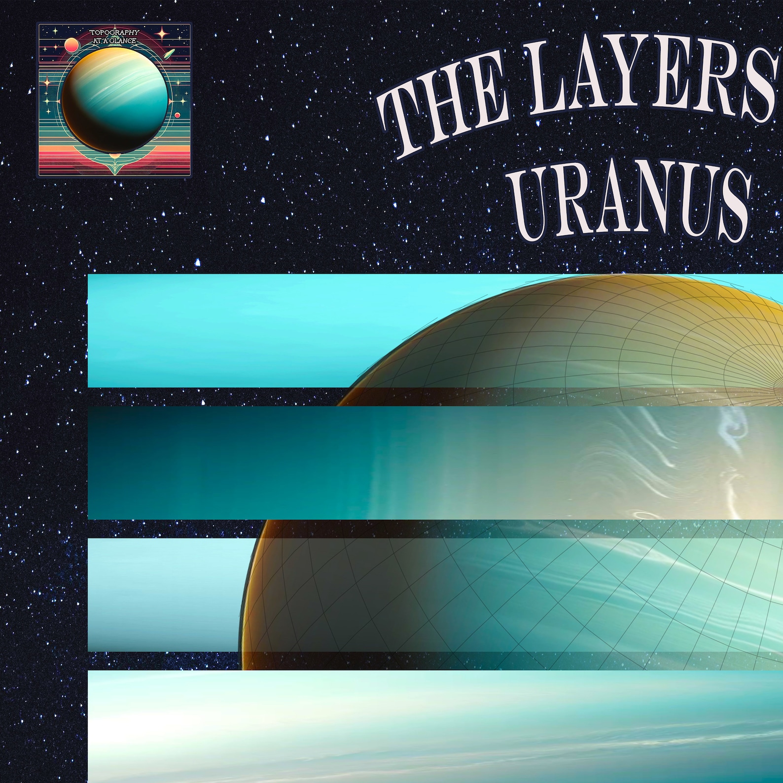 Layers of Uranus Topographical Infographic, Geographical Chart of the ...