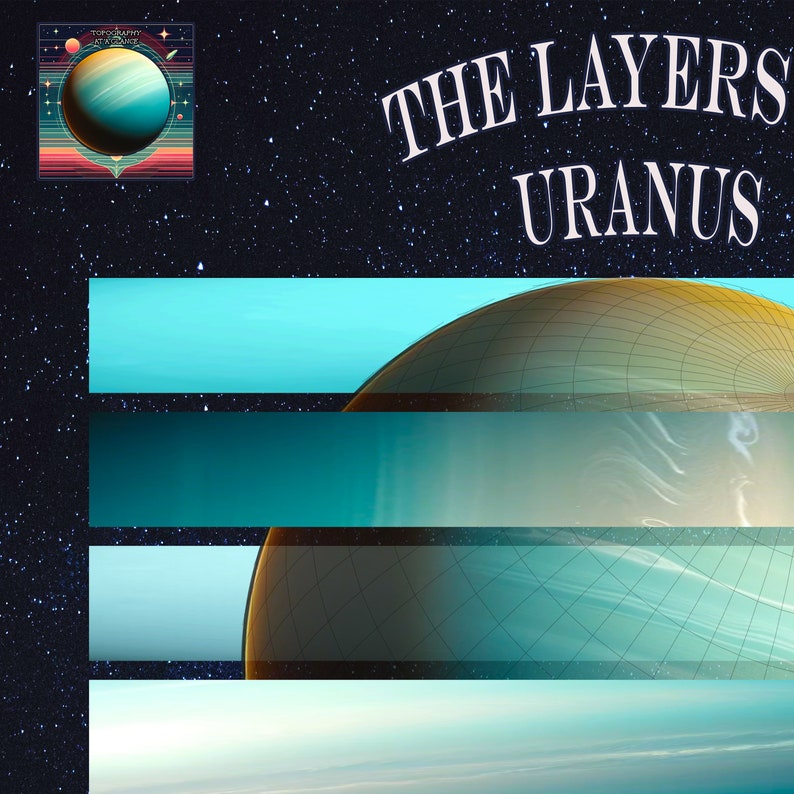 Layers of Uranus Topographical Infographic, Geographical Chart of the ...