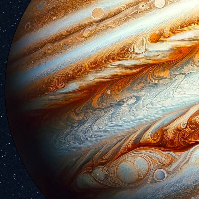Planet Jupiter Infographic Poster. Sci-fi Wall Art Print, High-quality ...