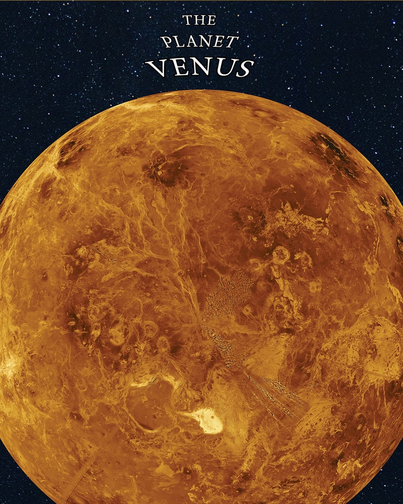 Planet Venus Infographic Poster. Sci-fi Wall Art Print, High-quality ...