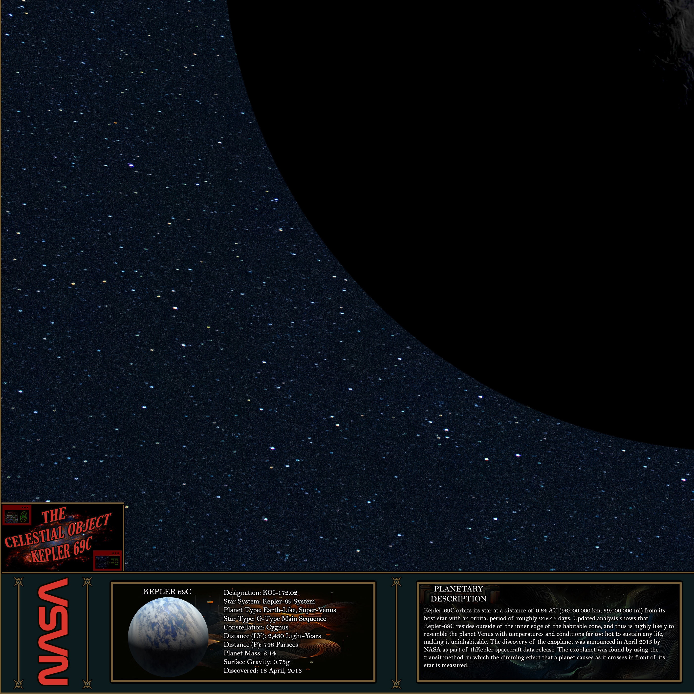 Kepler-69c Exoplanet Infographic Poster. Sci-fi Wall Art Print, High ...