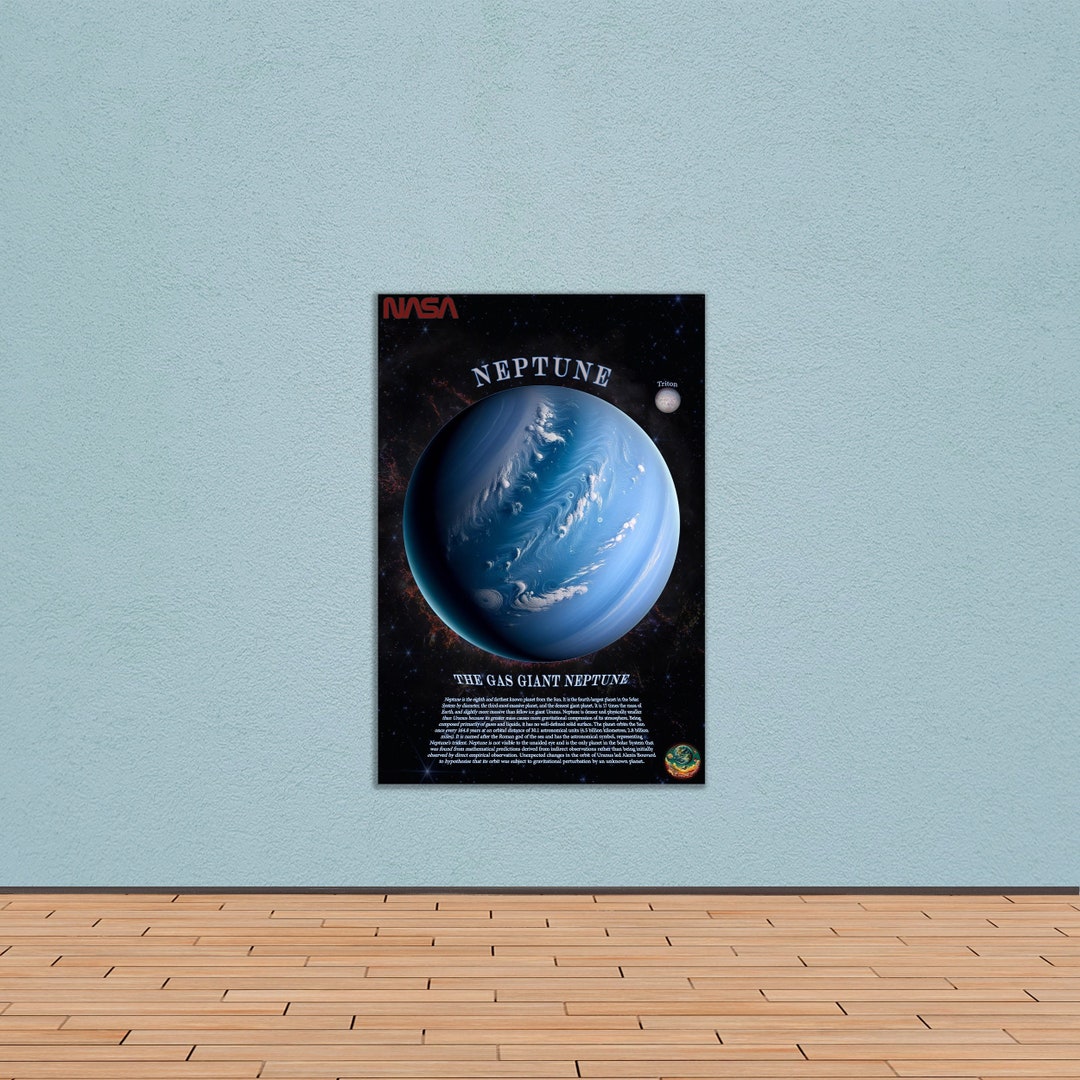 Neptune Poster (outer Space Gas Giant Giclée Fine Print) Nasa-inspired ...