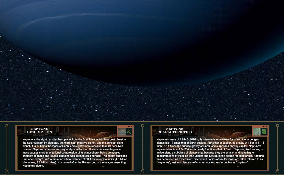 Planet Neptune Infographic Poster. Sci-fi Wall Art Print, High-quality ...