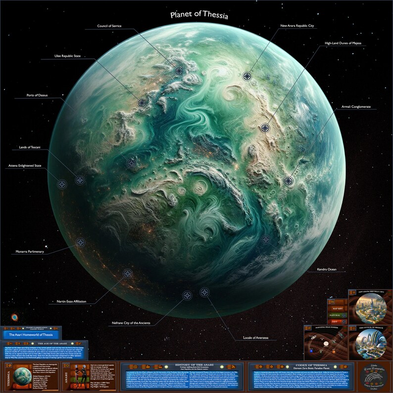 Asari Homeworld of Thessia, Video Game Poster, High-quality Sci-fi ...
