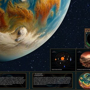 Proxima Centauri B Exoplanet Infographic Poster. Sci-fi Wall Art Print ...