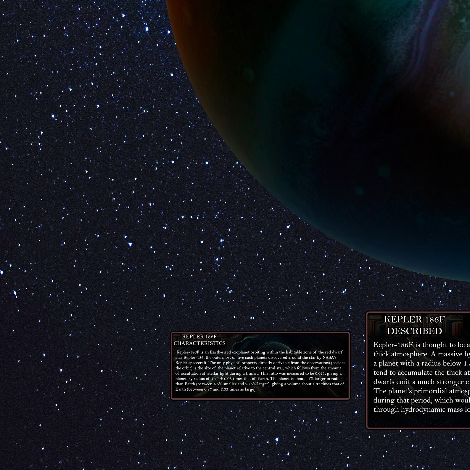 Kepler 186F Planet Poster: Sci-fi NASA Infographic Art (digital ...