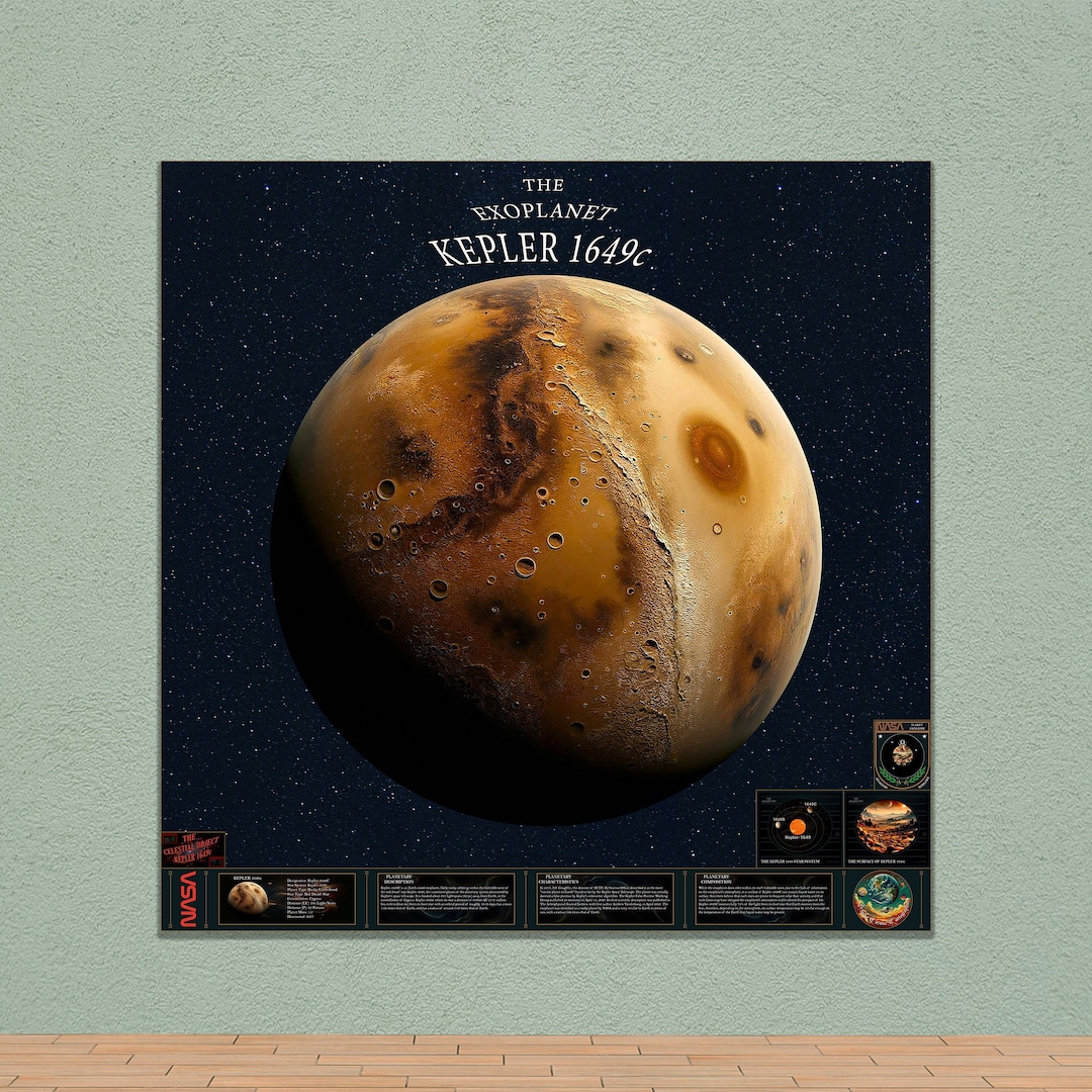 Kepler-1649c Exoplanet Infographic Poster. Sci-fi Wall Art Print, High ...