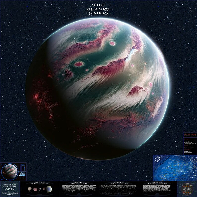 Naboo Infographic Lore Map. High-quality Sci-fi Infographic Sci-fi Map ...