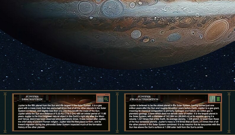 Planet Jupiter Infographic Poster Sci Fi Wall Art Print High Quality