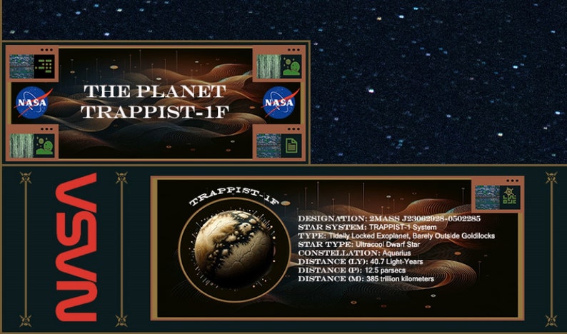 Trappist-1f Exoplanet Infographic Poster. Sci-fi Wall Art Print, High ...