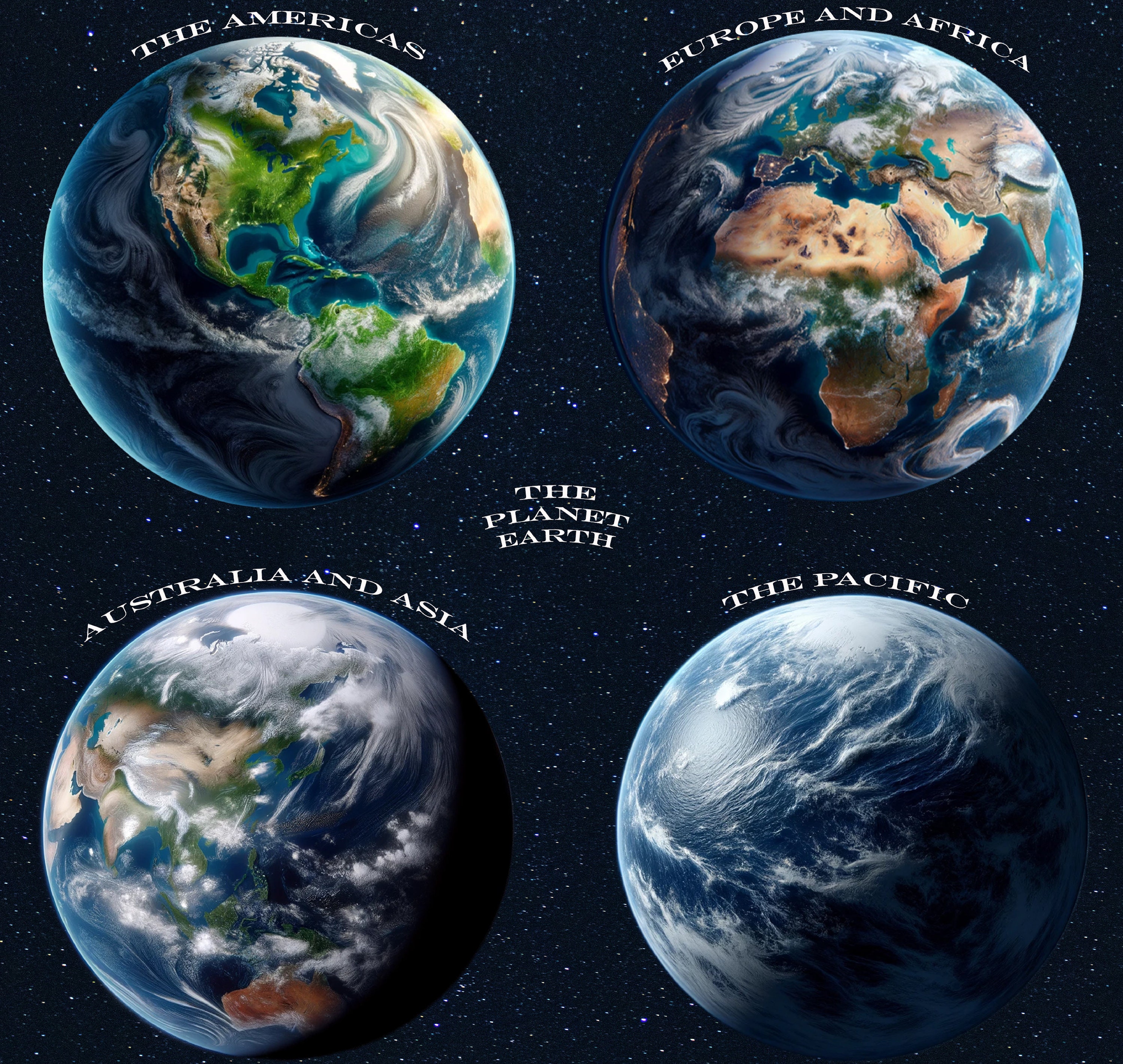 Planet Earth Infographic Poster. Sci-fi Wall Art Print, High-quality ...