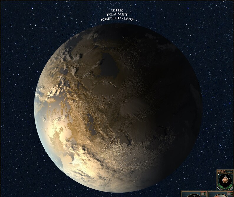 Kepler-186f Exoplanet Infographic Poster. Sci-fi Wall Art Print, High ...