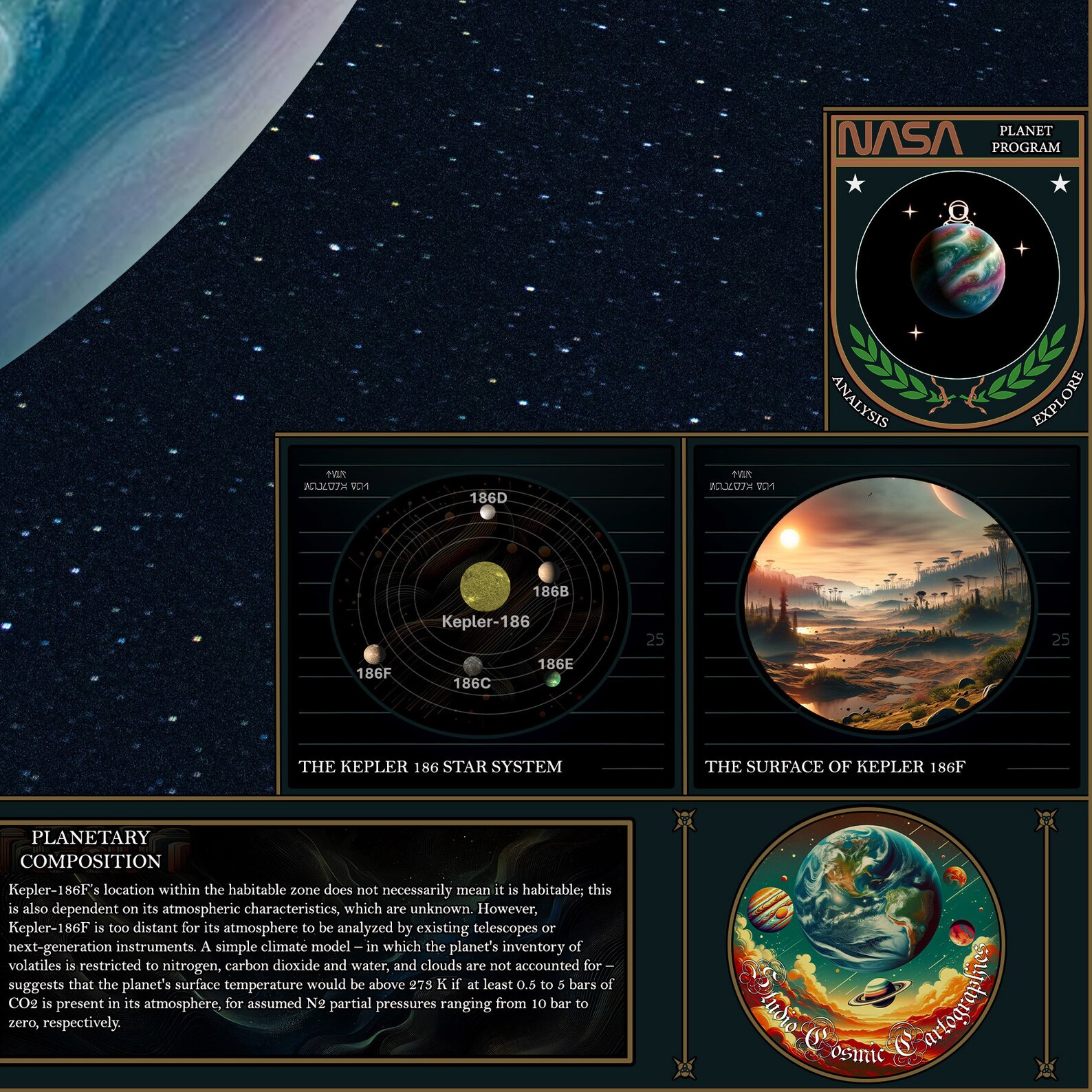 Kepler-186f Exoplanet Infographic Poster. Sci-fi Wall Art Print, High ...