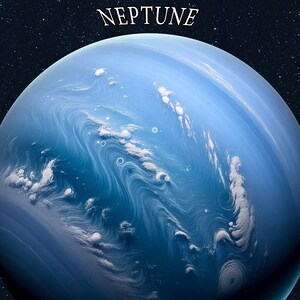 Planet Neptune Infographic Poster. Sci-fi Wall Art Print, High-quality ...