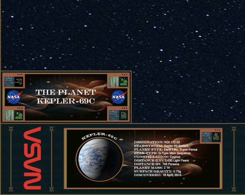 Kepler-69c Exoplanet Infographic Poster. Sci-fi Wall Art Print, High ...