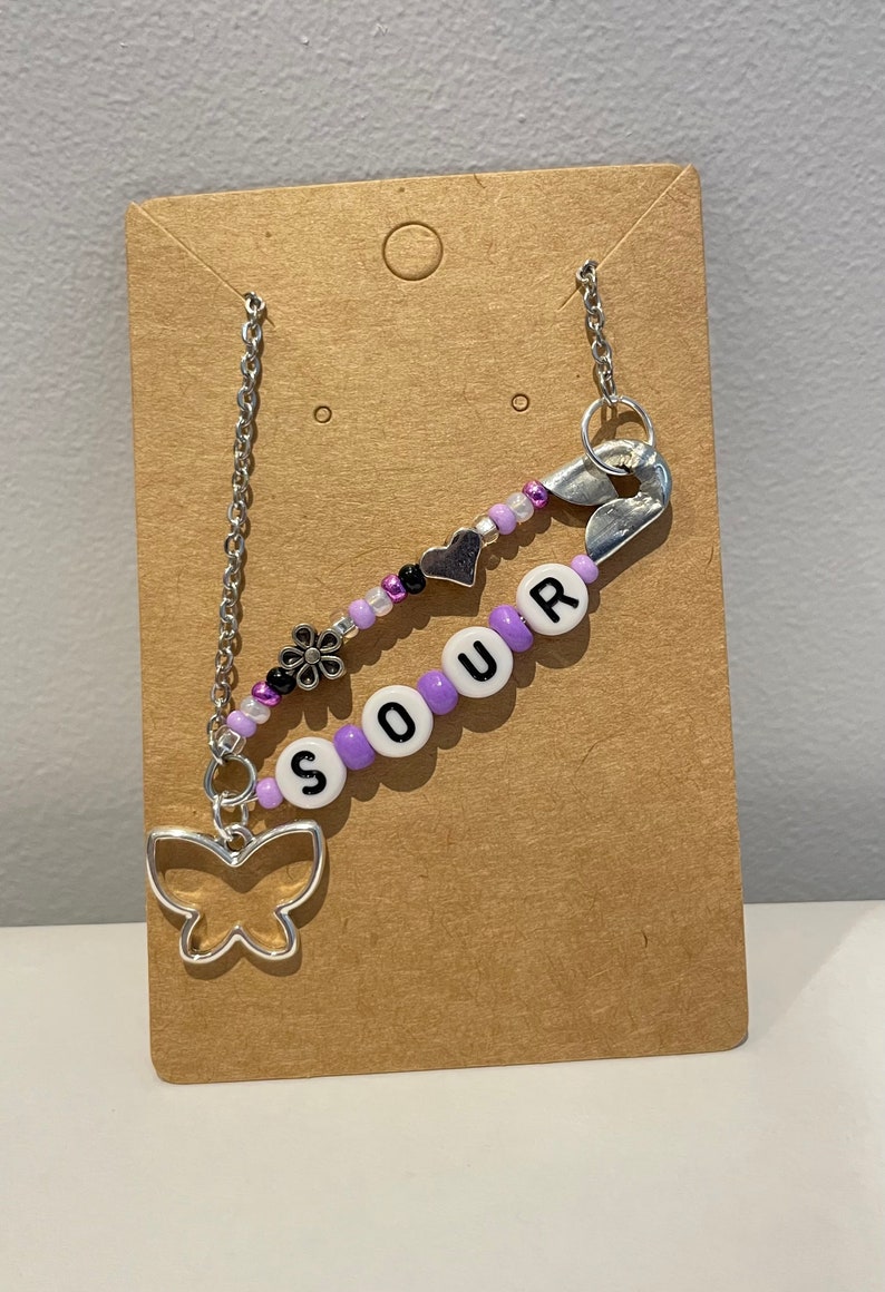 SOUR Safety Pin Necklace - Olivia Rodrigo Inspired - Etsy