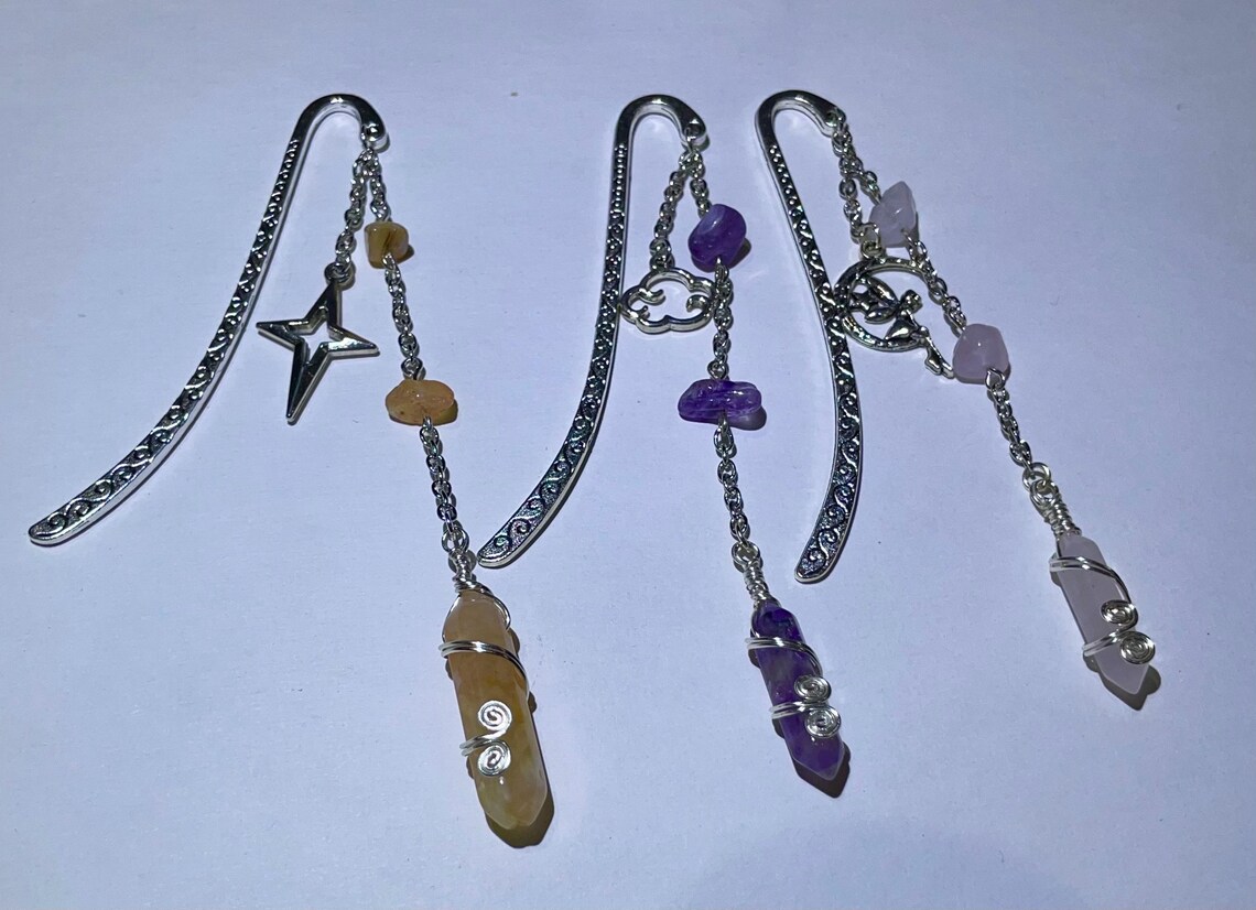 Gemstone Handmade Bookmark - Choose Your Charm and Stone! - Etsy