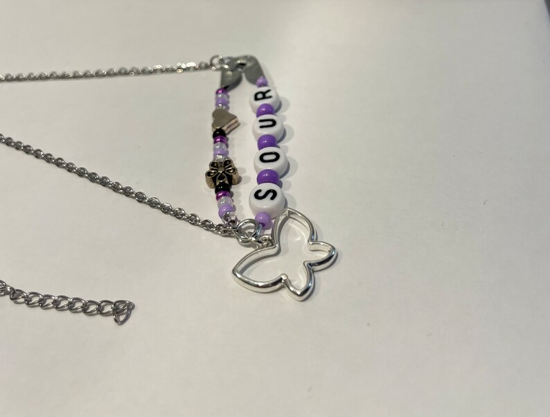 SOUR Safety Pin Necklace - Olivia Rodrigo Inspired - Etsy