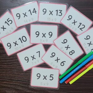 Multiplication Flashcards (timetables 1 to 15) - Etsy