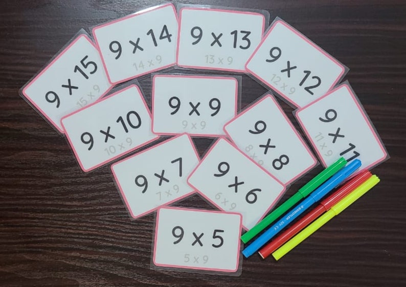 Multiplication Flashcards (timetables 1 to 15) - Etsy
