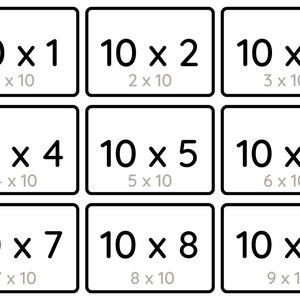 Multiplication Flashcards (timetables 1 to 15) - Etsy