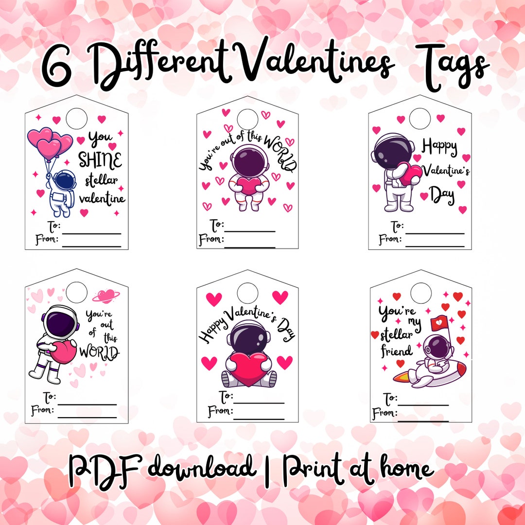 Printable Space Valentines, Space Valentine, Classroom Valentines ...