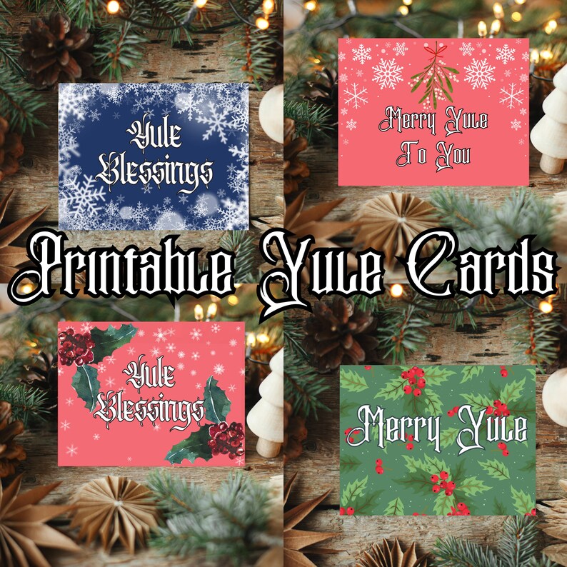Printable Yule Cards, Yule Cards, Winter Solstice Card, Pagan Yule ...