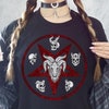 Gothic Skull Leggings, Pentagram Design Yoga Pants, Alt Clothing ...