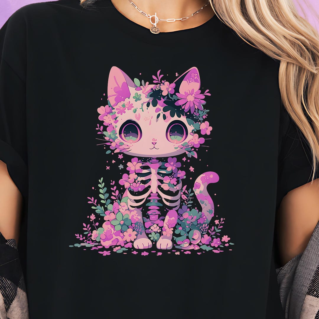 Pastel Goth Cat Shirt, Creepy Cute Tee, Yami Kawaii Goth Clothes ...