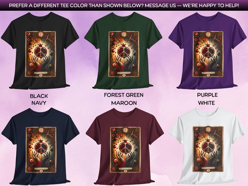 Greek Mythology T-shirt, Gothic Persephone & Tarot Pomegranate Graphic ...
