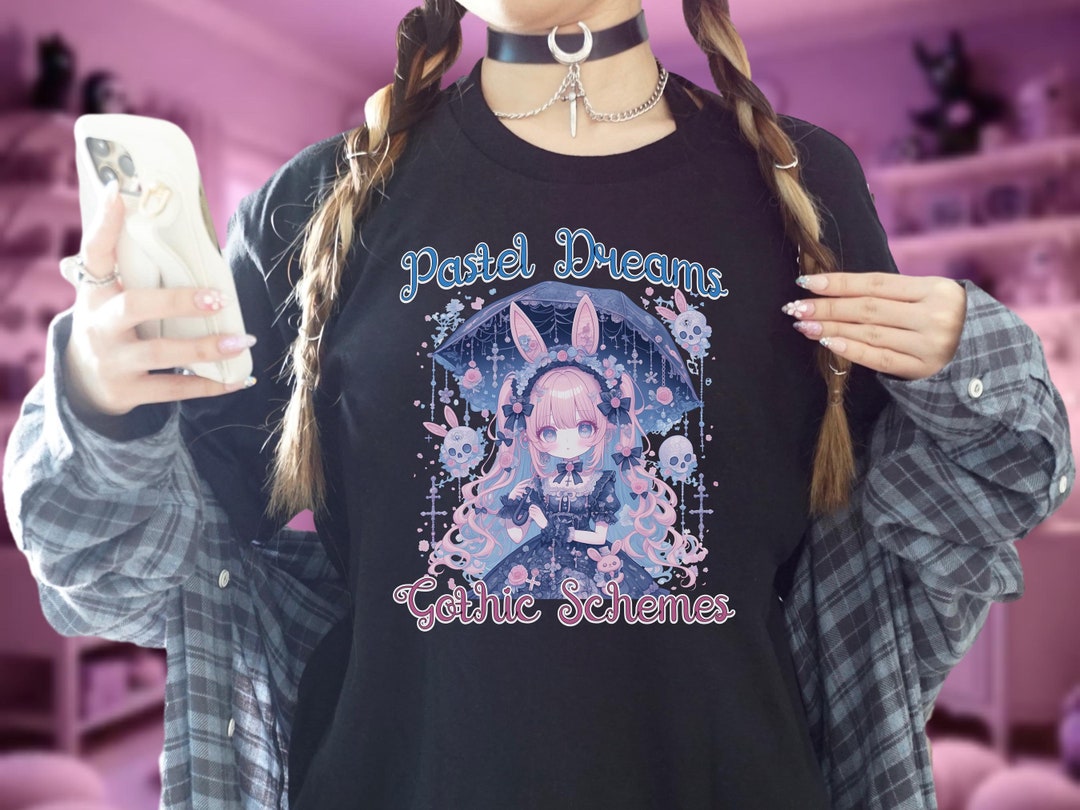 Pastel Goth Bunny Girl T-shirt, Yami Kawaii Creepy Cute Aesthetic ...