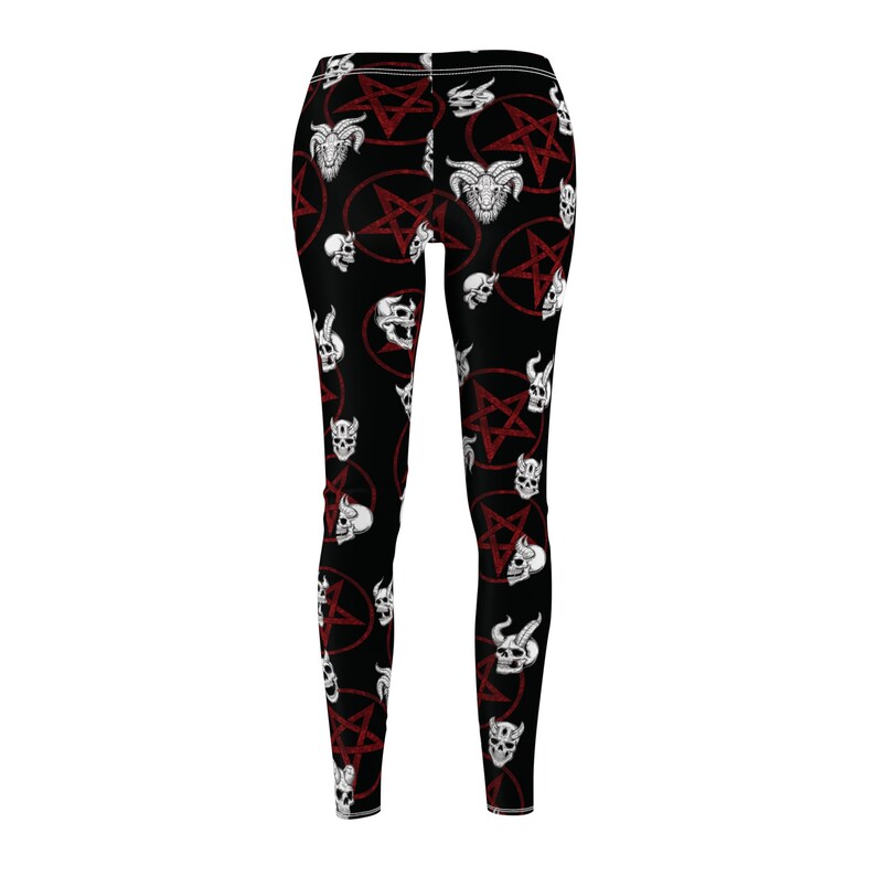 Gothic Skull Leggings, Pentagram Design Yoga Pants, Alt Clothing ...