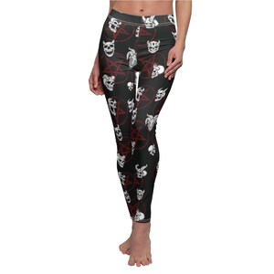 Gothic Skull Leggings, Pentagram Design Yoga Pants, Alt Clothing ...
