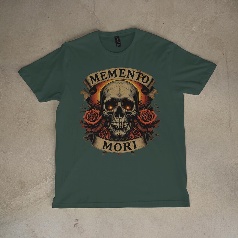 Memento Mori Skull Tee, Gothic Graphic Tee, Occult Tarot Fashion, Alt ...