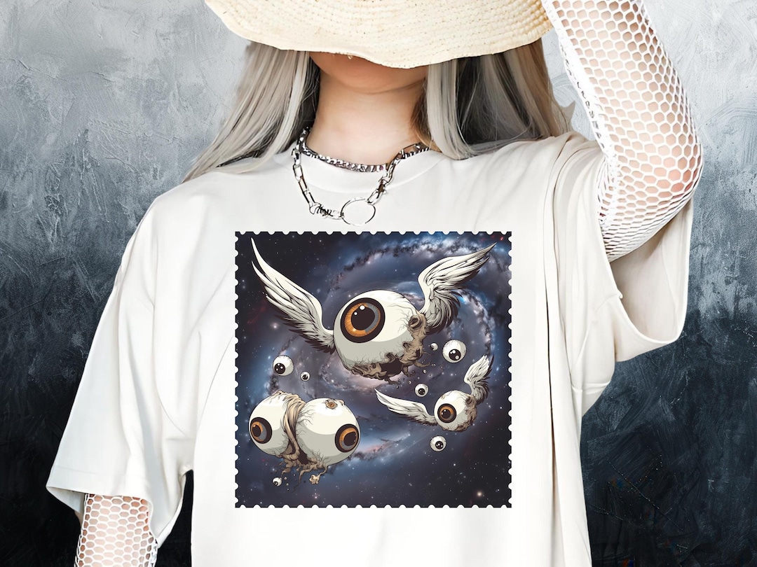 Flying Eyeball Tee, Weirdcore Shirt, Gothic Grunge Clothing, Horror T ...