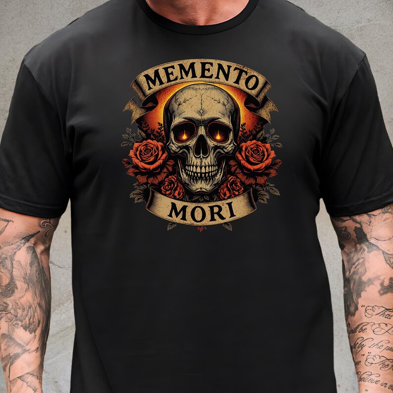Memento Mori Skull Tee, Gothic Graphic Tee, Occult Tarot Fashion, Alt ...