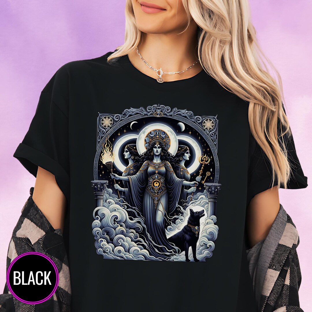 Hecate Triple Goddess T-shirt for Witchy Women, Mystical Graphic Tee ...
